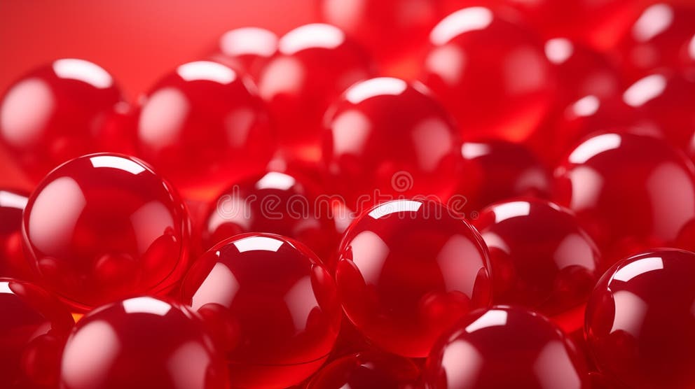 Red Abstract Background with Spheres or Balls Composition Plastic ...