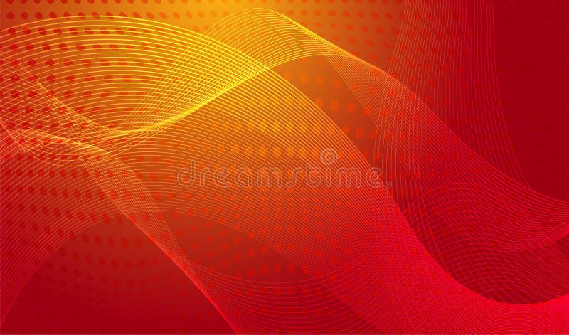 Red Abstract Banner with Wavy Lines and Dots Stock Illustration ...