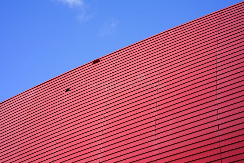 Red Abstract Building Facade Stock Image - Image of center, minimalism ...