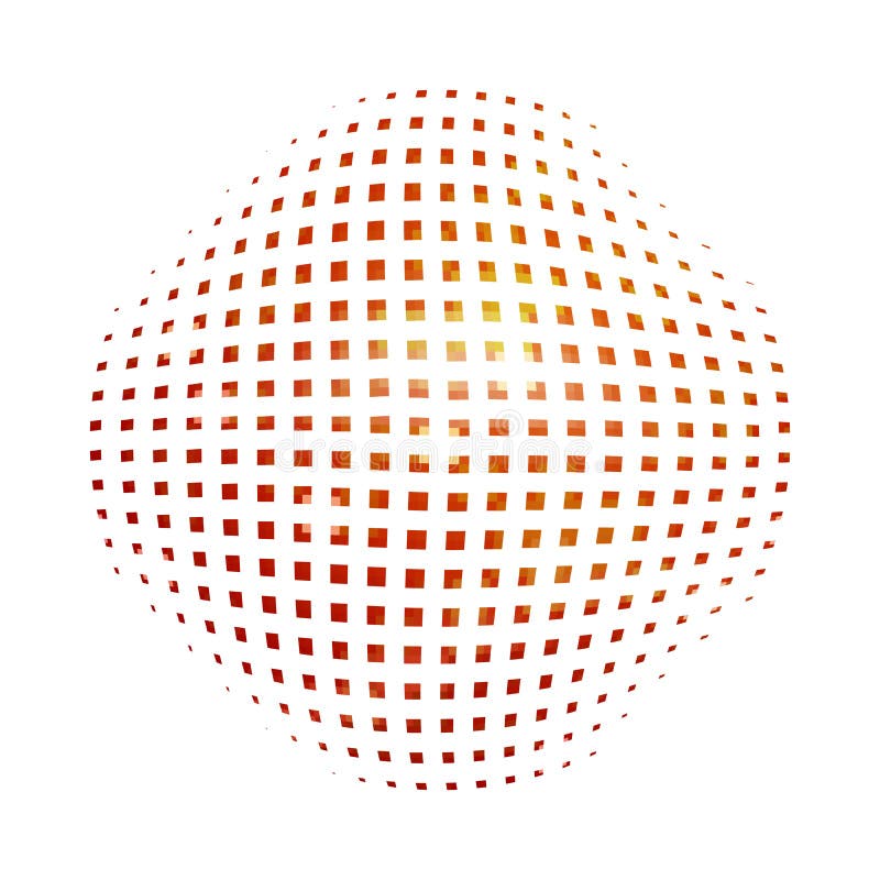 Red Abstract Circle with Halftone Dots Effect. Vector Illustration ...