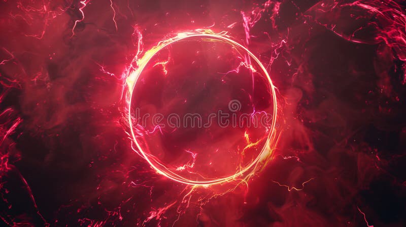 Red Abstract Circle Plasma Lightning Particle Effect Stock Illustration ...
