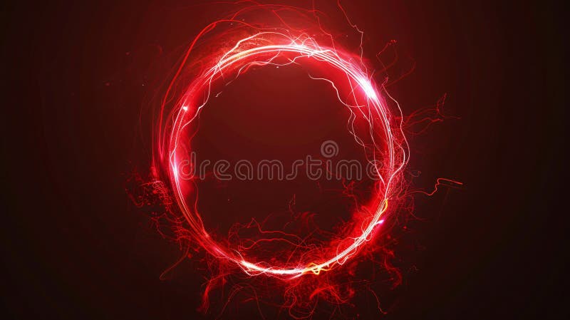 Red Abstract Circle Plasma Lightning Particle Effect Stock Illustration ...