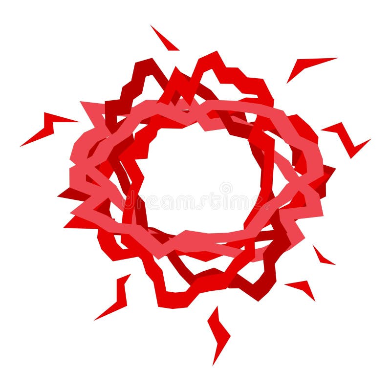 Red Abstract Circular Shape with Jagged Edges Forming a Frame Stock ...