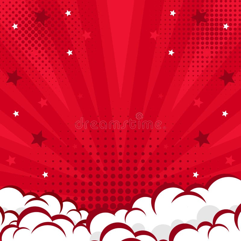 Red Abstract Comic Background Pop Art Background for Poster or Book in ...