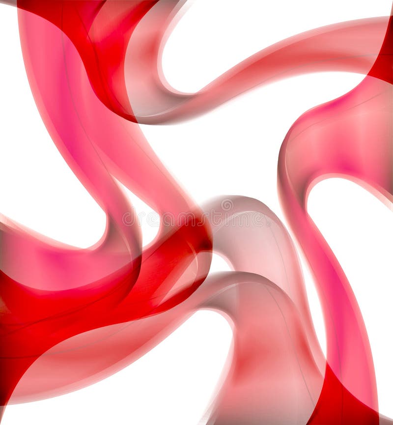 Red Abstract Curve Shapes on the White Background Stock Illustration ...