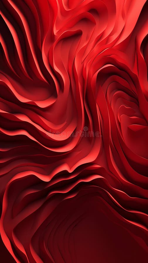 Red Abstract 3D Waves and Shapes Background Texture Stock Illustration ...