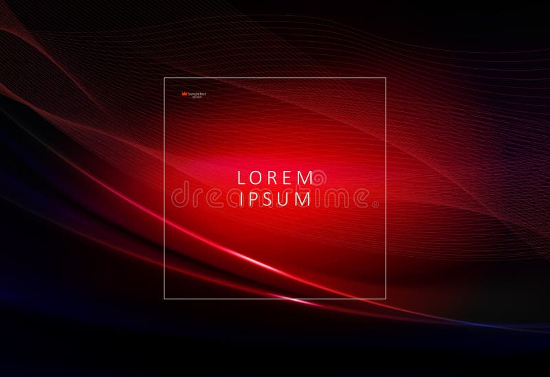 Red Dark Background with Smooth Thin Lines with Glitter and Gentle Veil ...