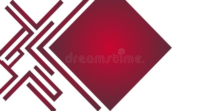 Red Abstract Design on the White Background with Lines and Squares ...