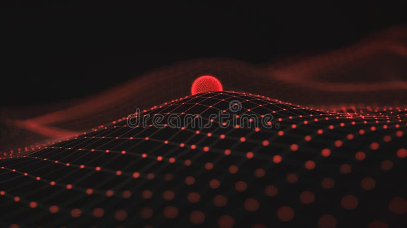 Red Abstract Digital Dot Technology Background Stock Illustration ...