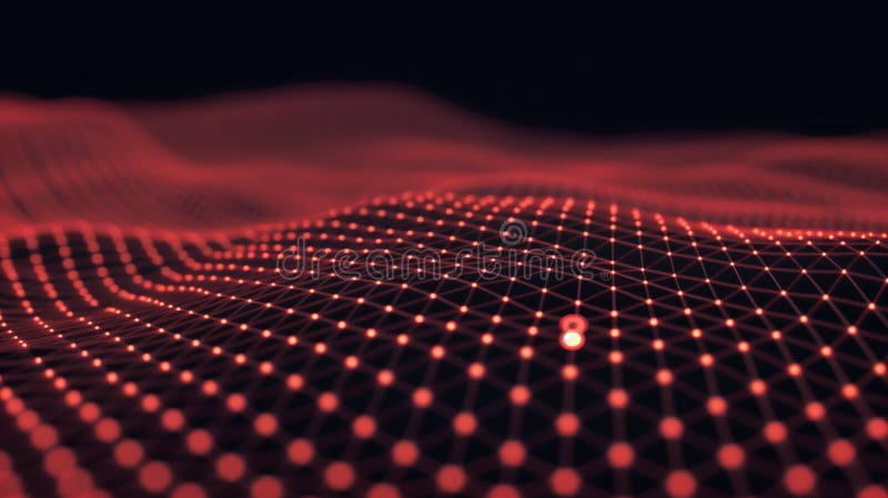 Red Abstract Digital Dot Technology Background Stock Illustration ...