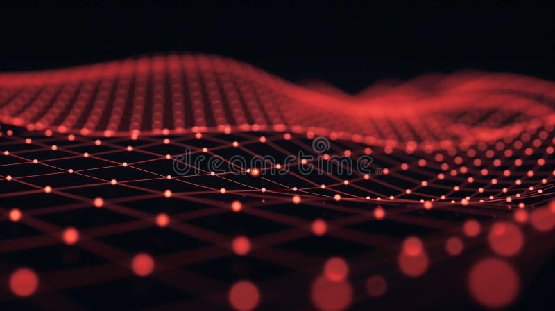 Red Abstract Digital Dot Technology Background Stock Illustration ...