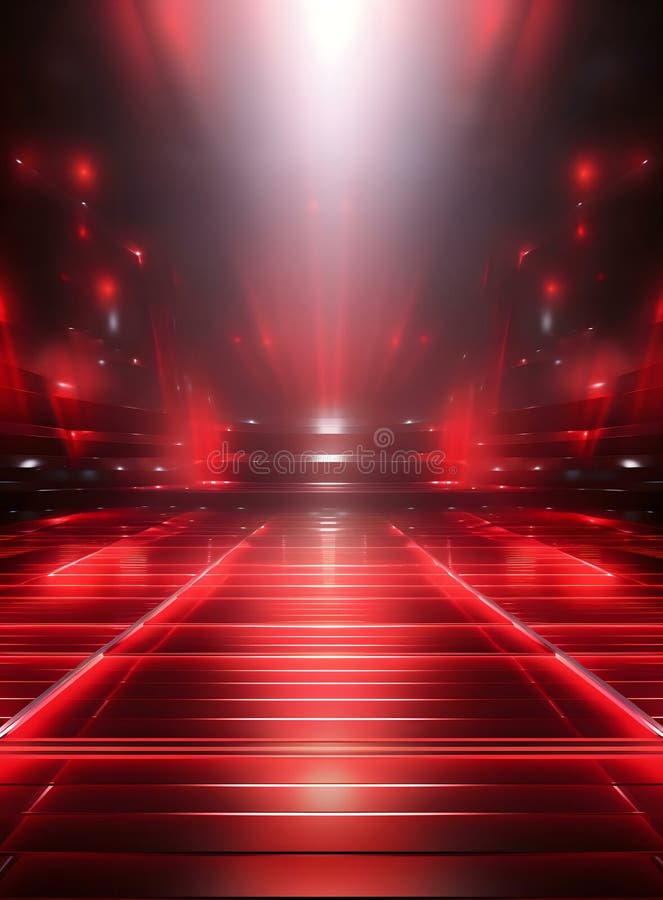Red Abstract Digital Stage Light Show Stock Illustration - Illustration ...
