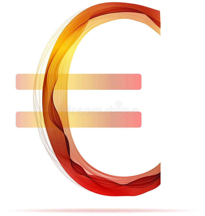 Red abstract Euro sign stock vector. Illustration of savings - 49241642