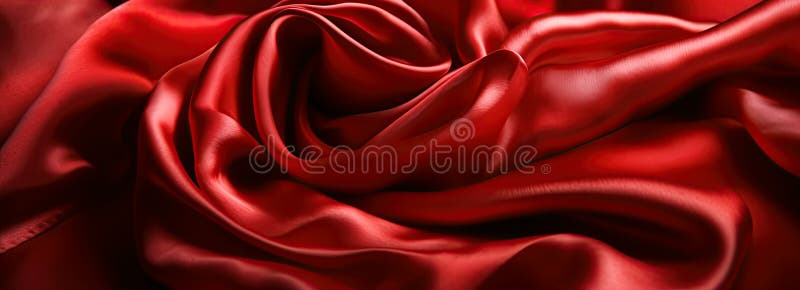 Red Abstract Fabric Silk Background with Wave Texture of Satin Textile ...