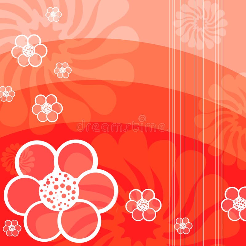 Red Abstract Flora Background Stock Illustration - Illustration of ...