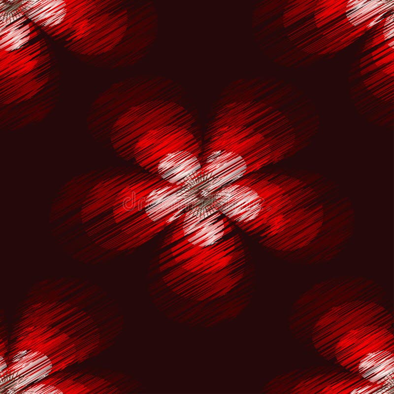 Red Abstract Flower with Linear Texture on a Dark Background Stock ...