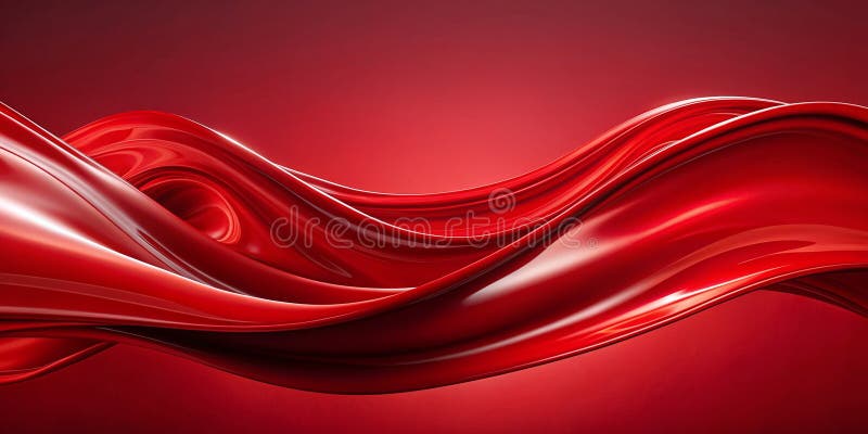 Red Abstract Fluid Wave Wallpaper Red Panoramic Background AI ...