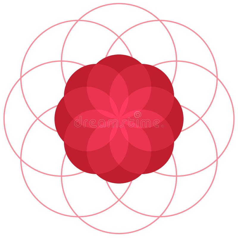 Red Abstract Geometric Flower Stock Illustration - Illustration of ...