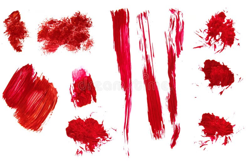 Red Abstract Hand Painted Acrylic Brush Strokes and Splatter Stock ...