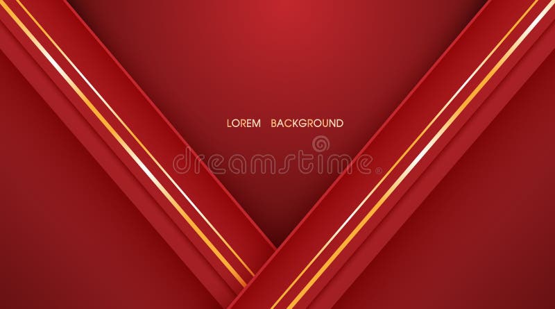 Red Abstract Layer Background and Golden Lines Stock Vector ...