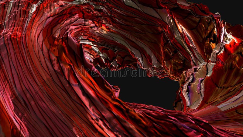 Red Abstract Liquid Background. Waving Red Silk Fabric Texture ...
