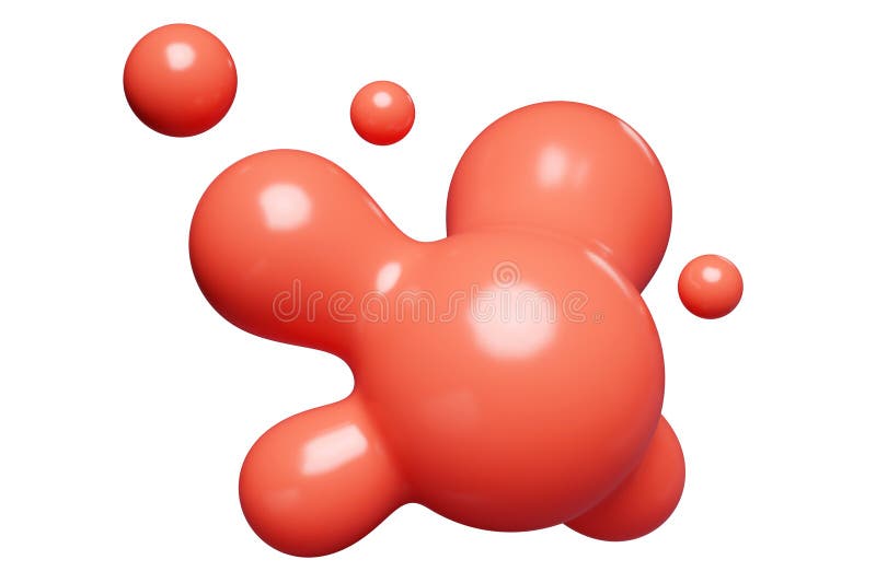 Red Abstract Liquid Metaball Shape. 3d Render Illustration Stock Photo ...