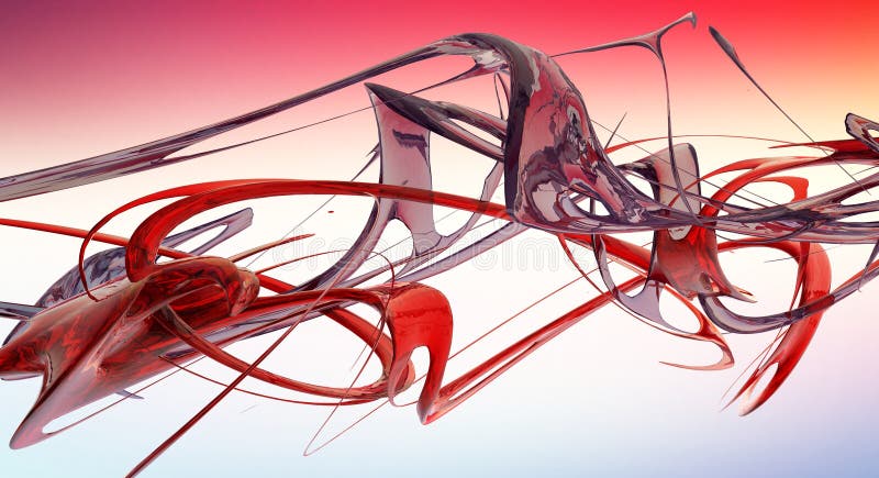 Red Abstract Liquid Waves 3D Rendered Stock Illustration - Illustration ...