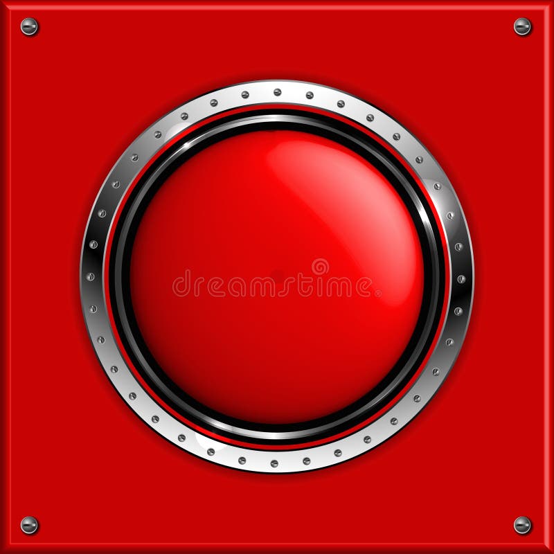 Red Abstract Metallic Background with Round Glossy Stock Vector ...