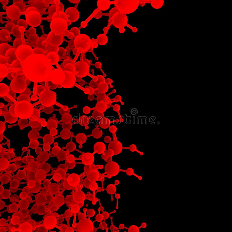 Red abstract molecule DNA stock illustration. Illustration of carbon ...