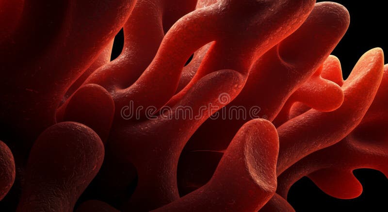 Red Abstract Organic 3D Render Texture Background Stock Illustration ...
