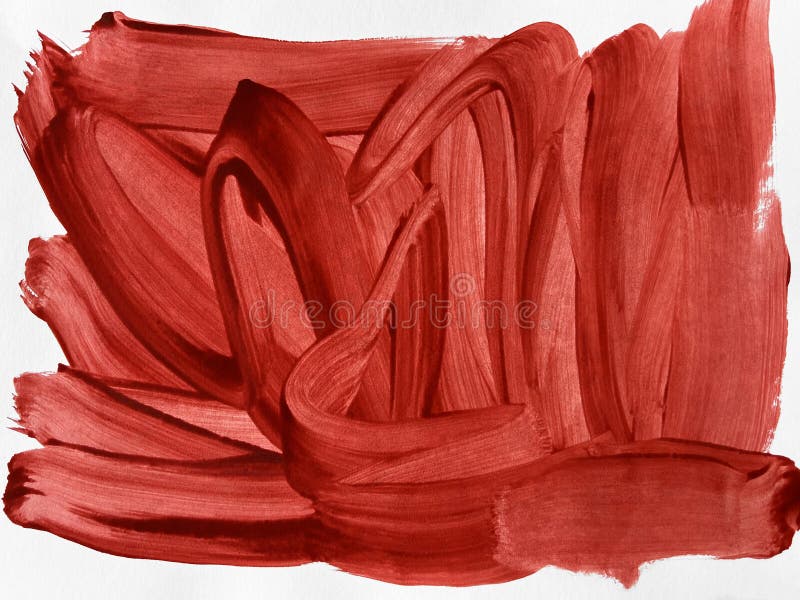 Red Abstract Painting Background. Modern Expressive Art. Stock ...