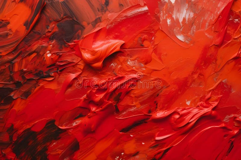 Red Abstract Painting, Generative AI Stock Illustration - Illustration ...