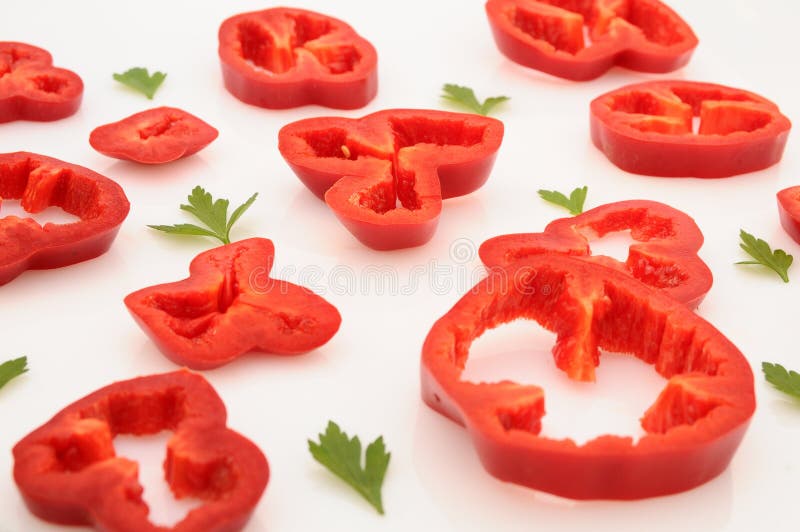 Red Abstract of Pepper Rings Stock Image - Image of draw, products ...