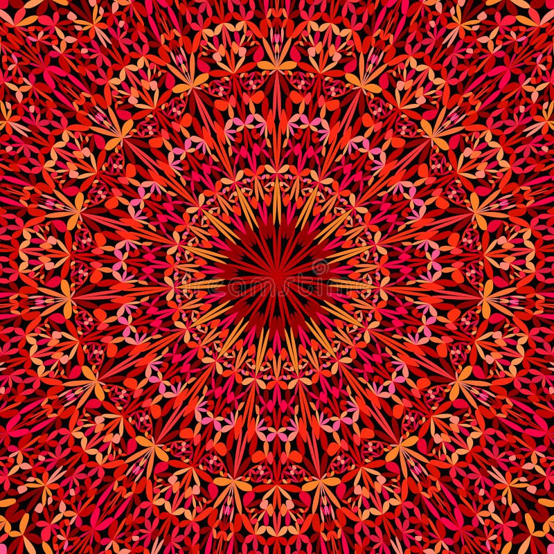 Red Abstract Petal Kaleidoscope Mandala Background - Vector Design ...