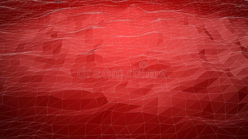Red Abstract Polygonal Background with Shifting Wireframe Lines Stock ...