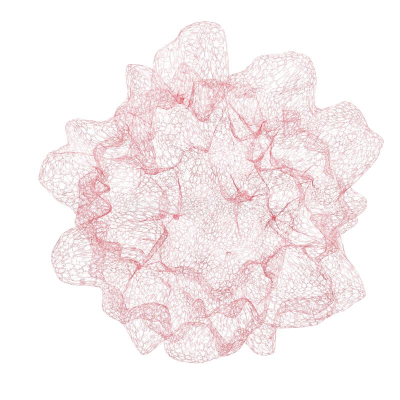 Red Abstract Round Shape. Isolated on White Background. 3D Render ...