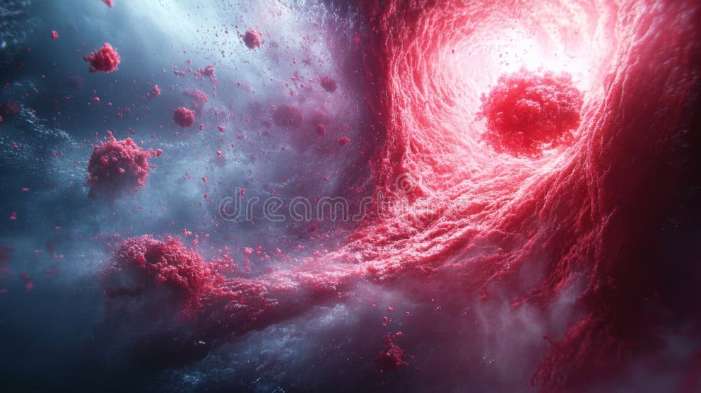 Red Abstract Space Vortex with Cosmic Nebula Clouds Background for ...