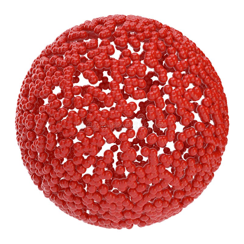 Red Abstract Sphere Consisting of Small Particles Stock Illustration ...
