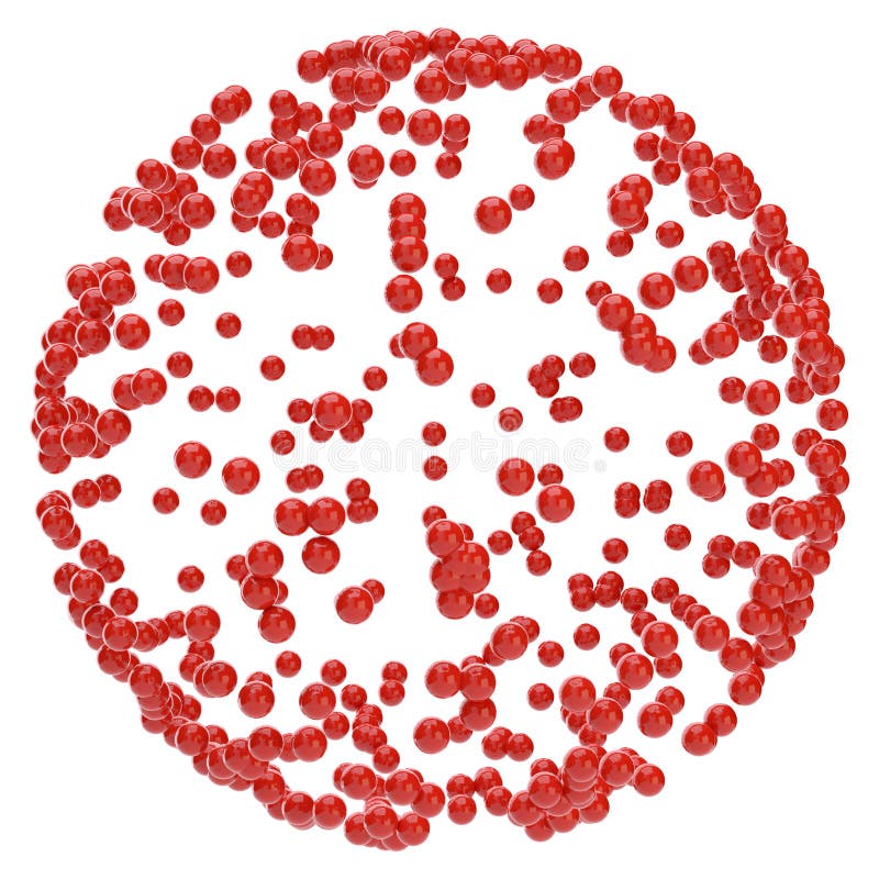 Red Abstract Sphere Consisting of Small Particles Stock Illustration ...