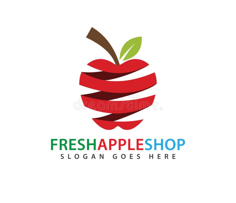 Red Abstract Spring Apple Fruit Vector Logo Design Stock Illustration ...