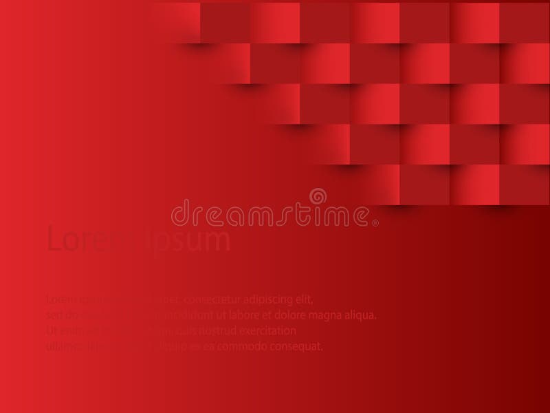 Red Abstract Square Shape with Text Stock Vector - Illustration of ...