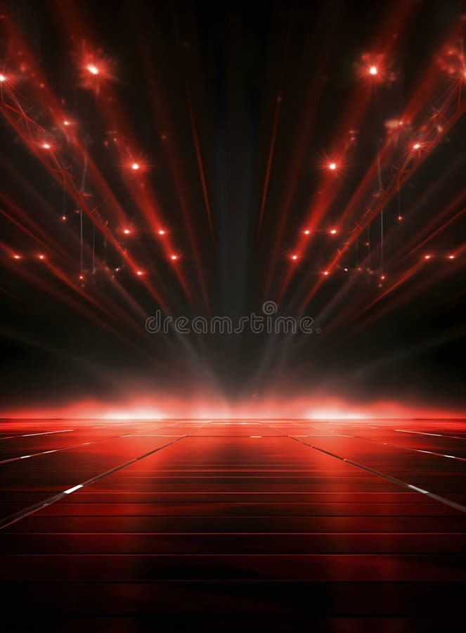Red Abstract Stage with Dramatic Lighting Stock Illustration ...