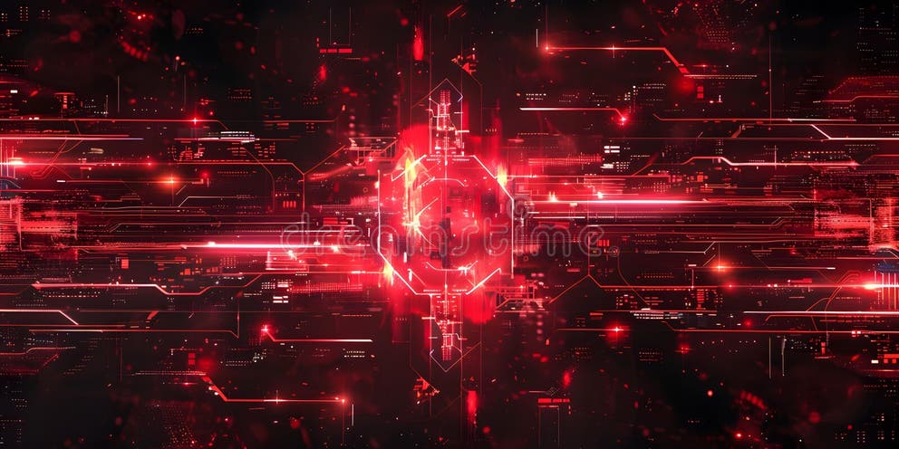 Red Abstract Technology Background Generated Using AI. Stock ...