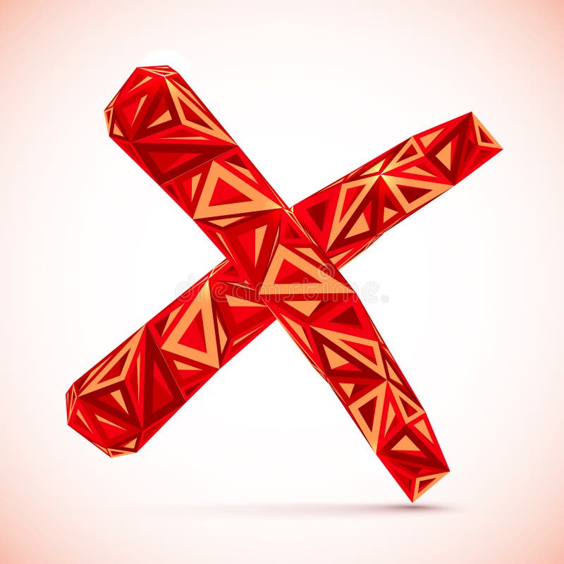 Red Abstract Triangles Isolated Vector Cross Mark Stock Vector ...