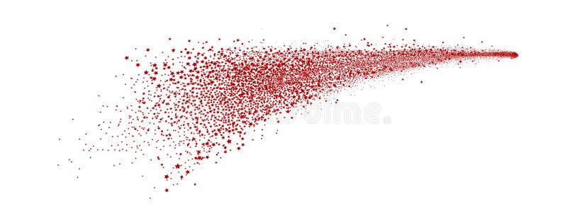 Shooting Star Tail in Red Color. Falling Star Vector Illustration ...