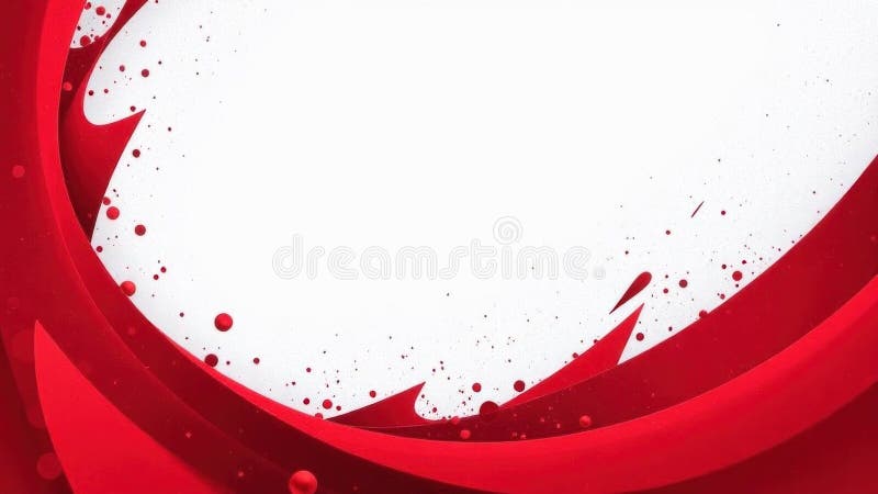 Red Abstract Wavy Shapes Creating a Dynamic Frame on White Background ...