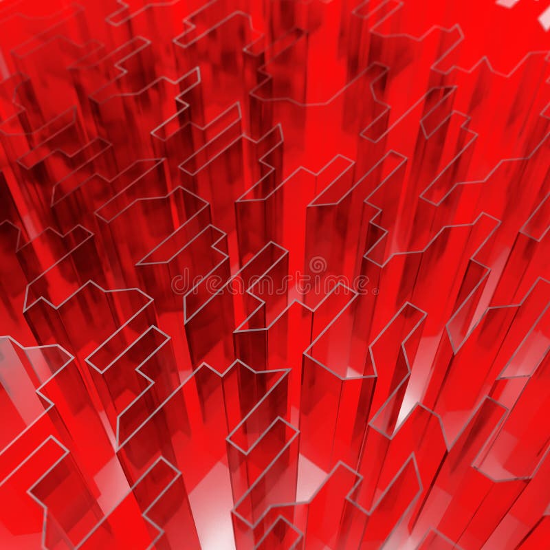 Red Perspective Abstraction Stock Illustration - Illustration of copy ...