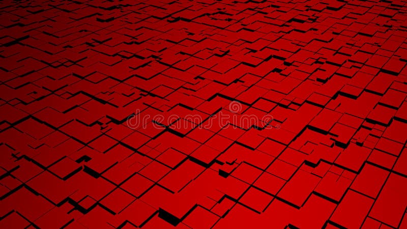 Red Abstraction with Moving Square Elements, Cool Light and Shadows ...