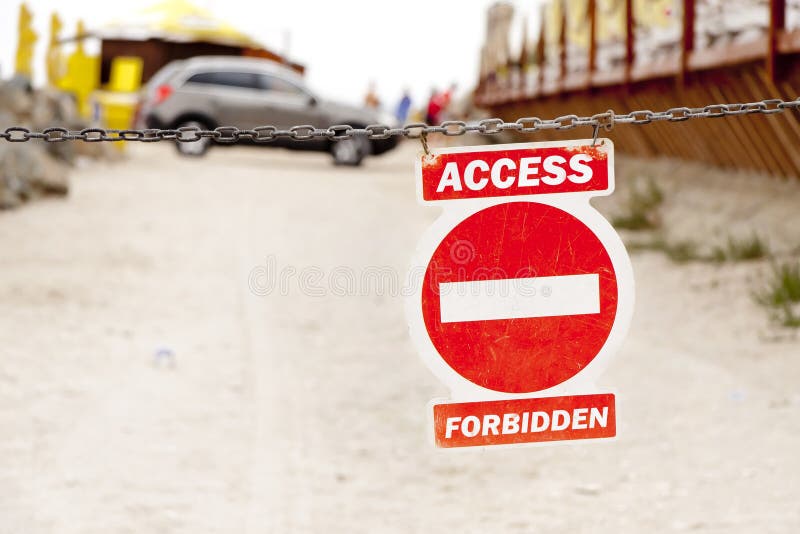 Access Forbidden Sign Near a Construction Site Stock Photo - Image of ...