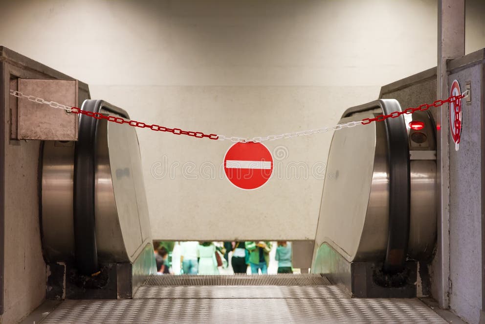 Red Access Forbidden Sign in Underground Stock Image - Image of sign ...